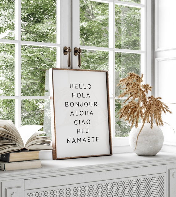 HELLO SIGN Welcome Sign Home Decor Printable Wall Art - Etsy