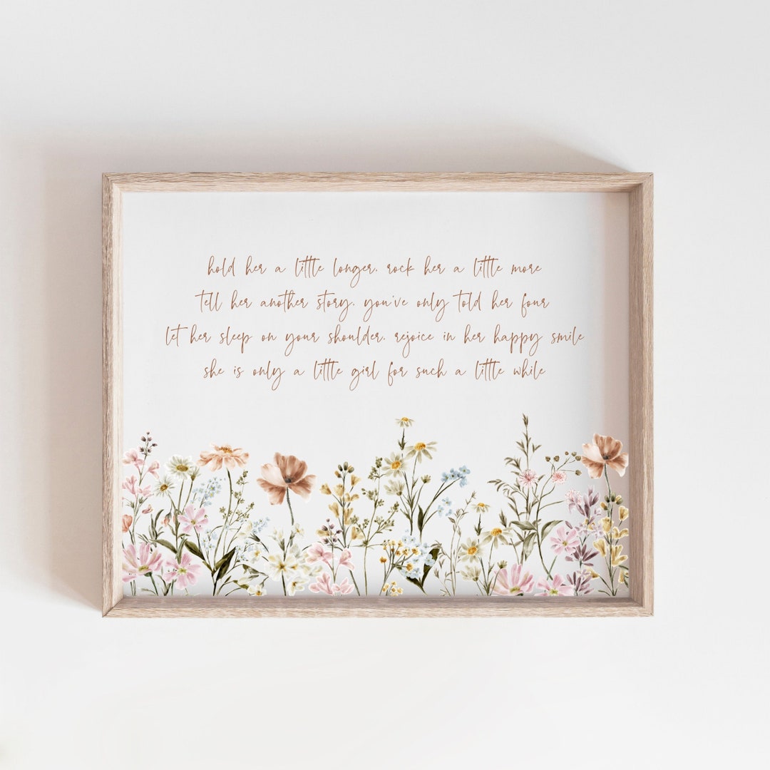 Girl Nursery Wall Decor Girl Nursery Quote Girl Room Wall Art Hold Her ...