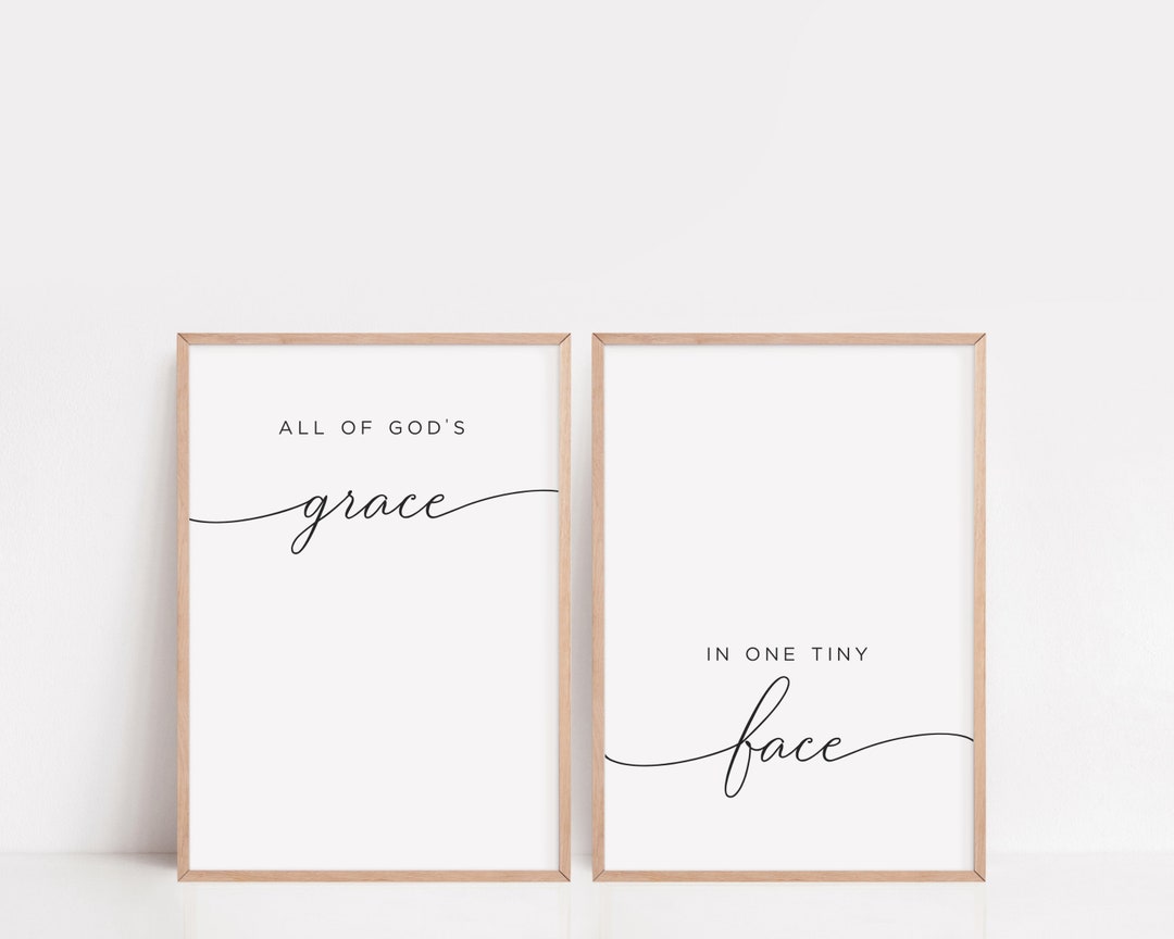 All of God's Grace in One Little Face Sign, Nursery Wall Art, Christian ...