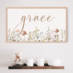 GRACE WALL DECOR - Christian Wall Art, Wildflower Home Decor, Boho ...