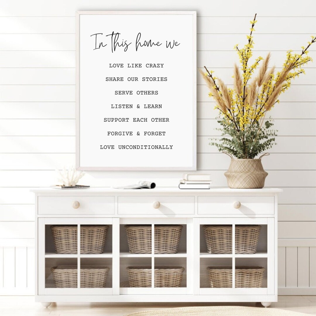 HOME DECOR - in This Home We Sign, in This House We Believe, Home Wall ...