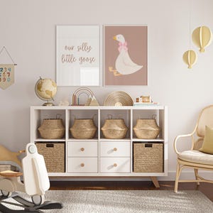 Girl Nursery Print Silly Goose Nursery Wall Art Set of 2 Baby Girl Baby ...