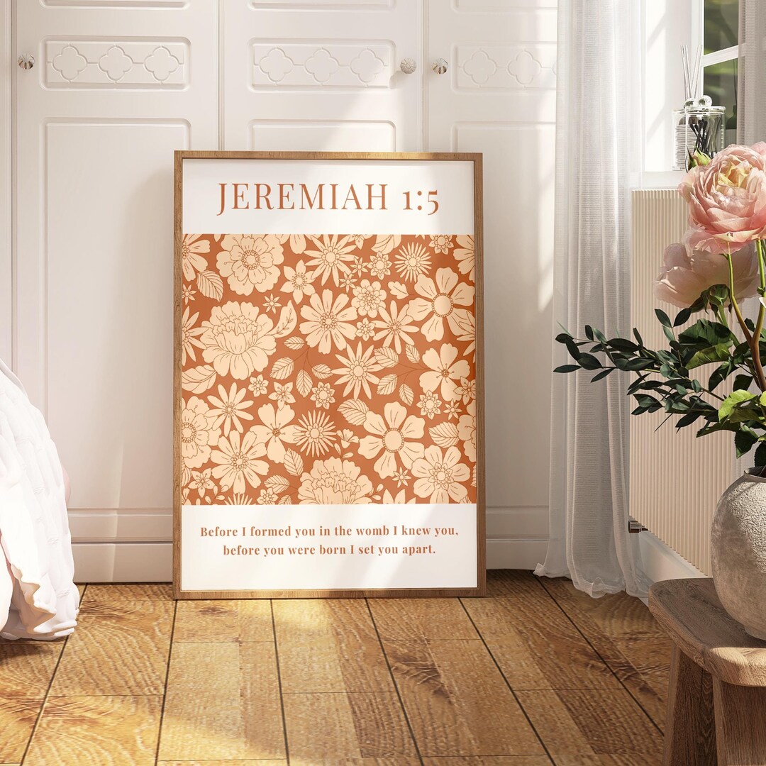 Nursery Bible Verse Wall Art, Botanical Nursery Bible Verse Print ...