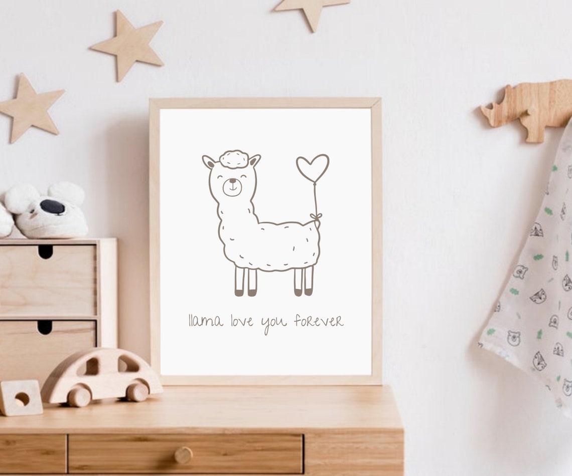Llama Love You Forever Llama Decor Llama Nursery Decor - Etsy
