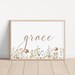 GRACE WALL DECOR Christian Wall Art, Wildflower Home Decor, Boho ...