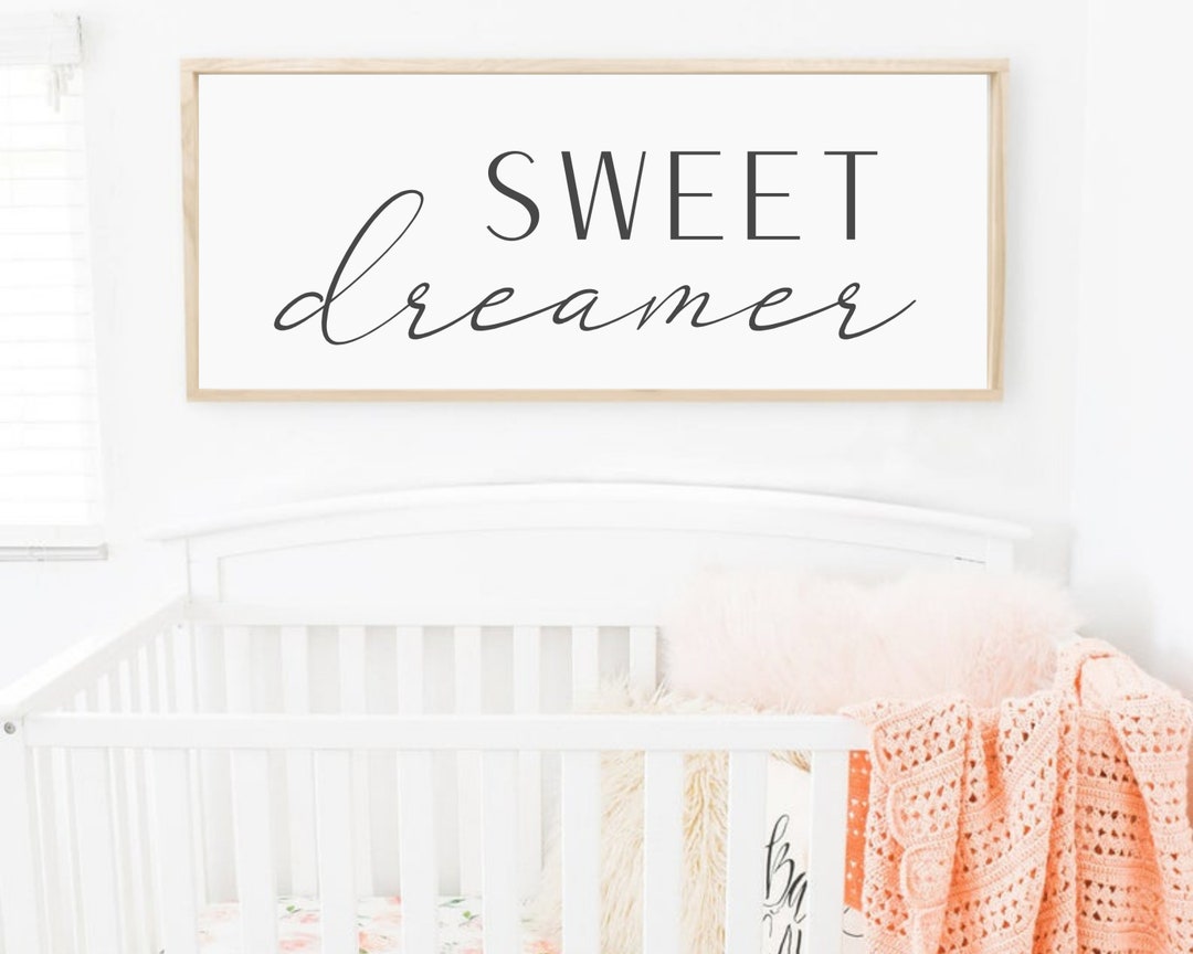 Sweet Dreams Sign for Over Bed, Girl Nursery Decor, Boy Nursery Wall ...
