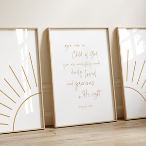 Christian Nursery Wall Decor, Nursery Bible Verse Wall Art, Boho ...