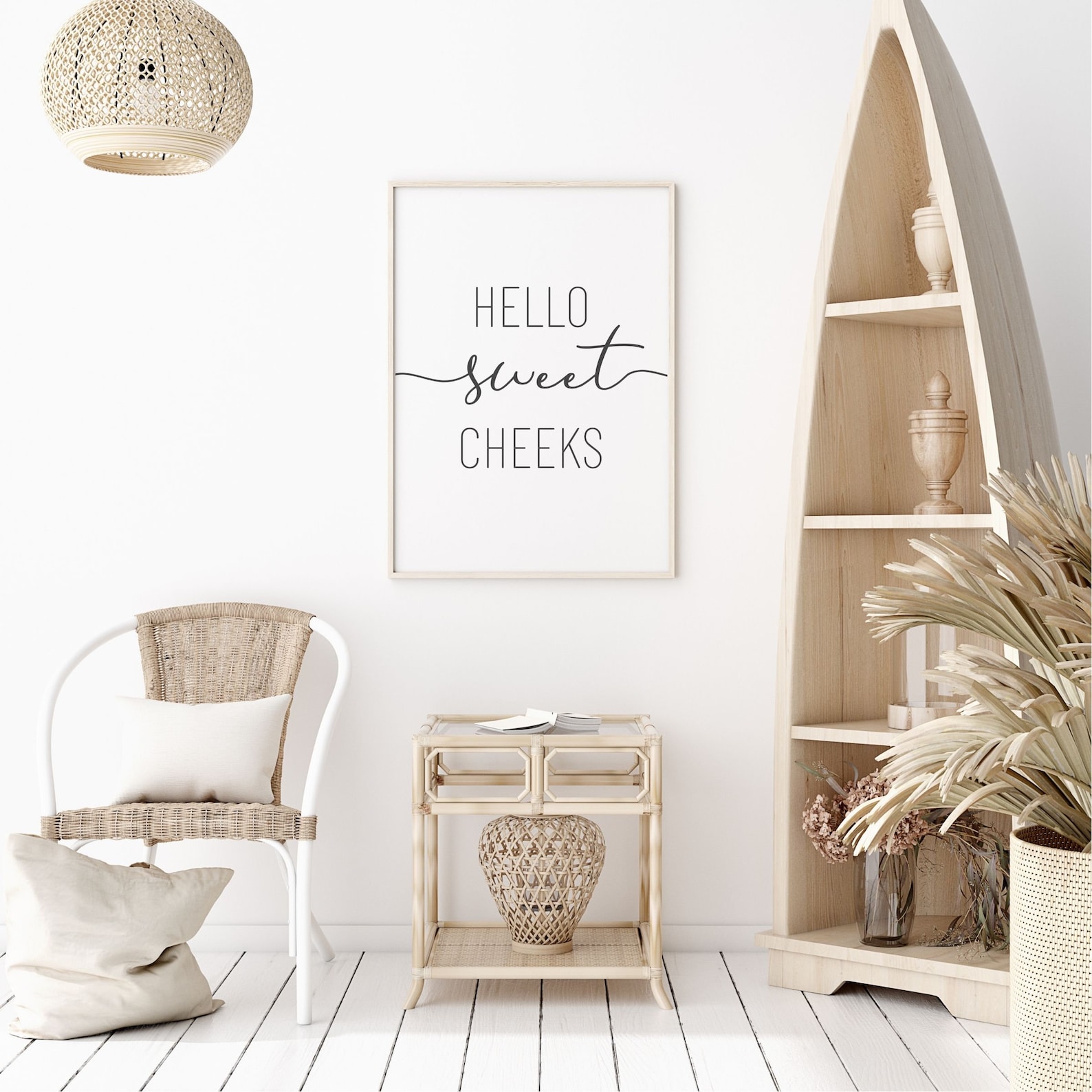HELLO SWEET CHEEKS Sign Bathroom Wall Art Bathroom Decor - Etsy