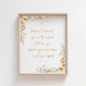 Christian Nursery Wall Art Bible Verse Wall Decor Girl Nursery Flowers ...