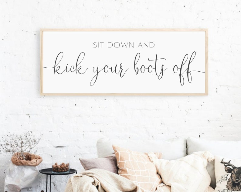 Sit Down and Kick Your Boots off Sign Country Decor Cowboy - Etsy