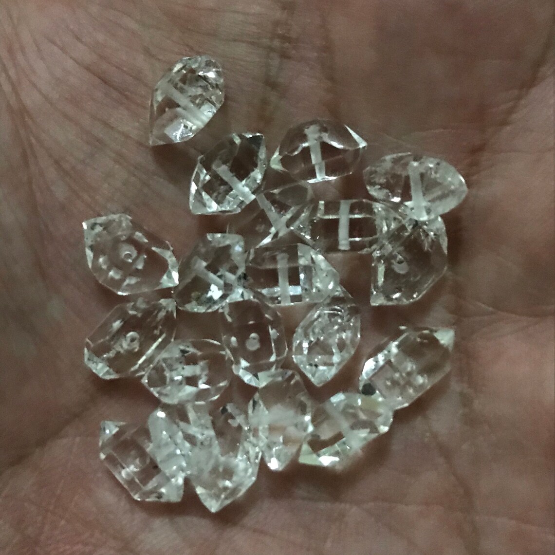 Drilled Herkimer Diamond Crystal Beads Natural Raw Drilled - Etsy
