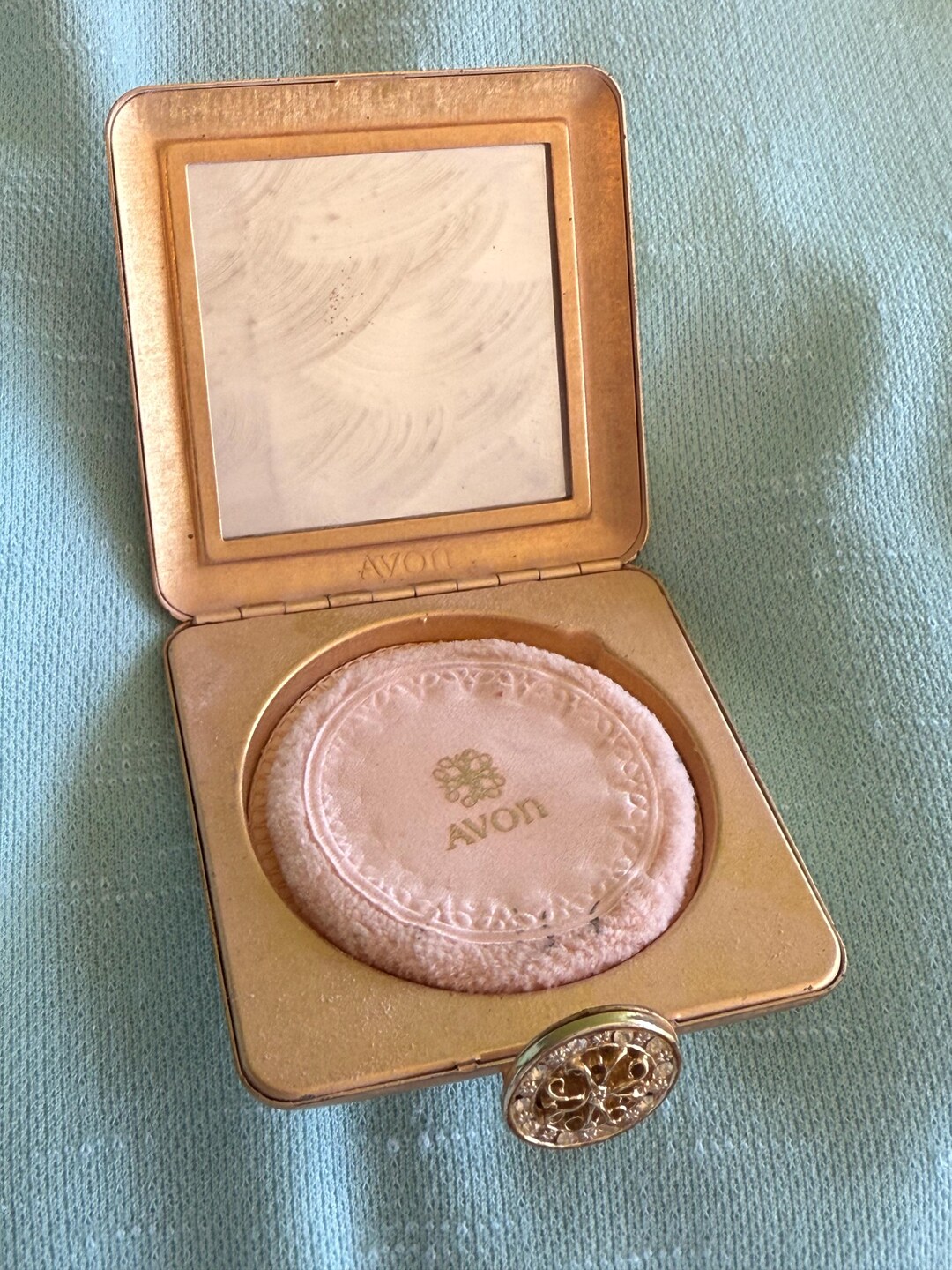Vintage 60's Avon Imperial Jewel Compact & Powder Puff - Etsy