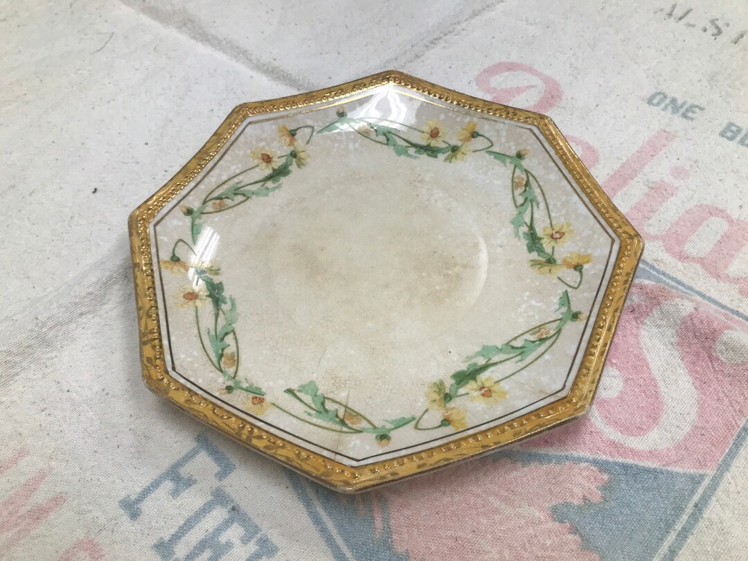 Antique Ceramic Decorative Octagonal Plate - Etsy