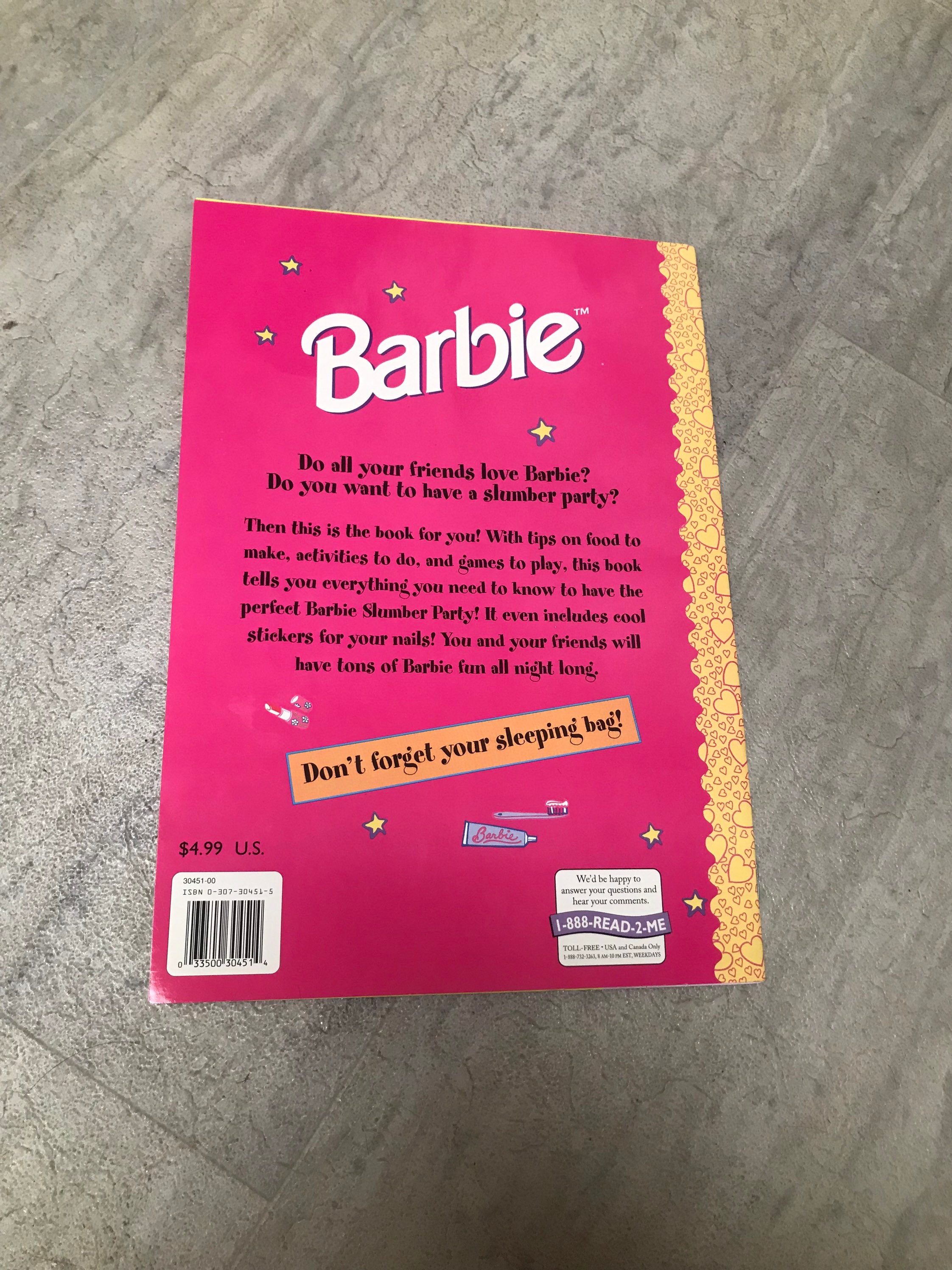 New Old Stock 1997 My Barbie Slumber Party Book New With | Etsy