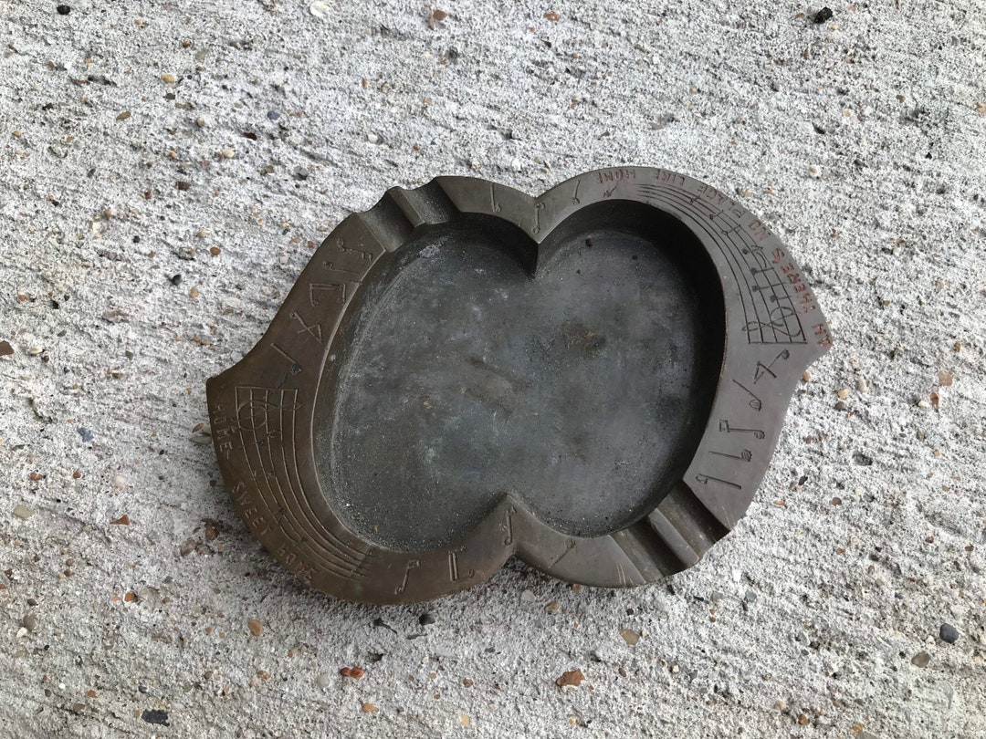 Vintage 50's Bronze Music Themed Ashtray "no Place Like Home" - Etsy