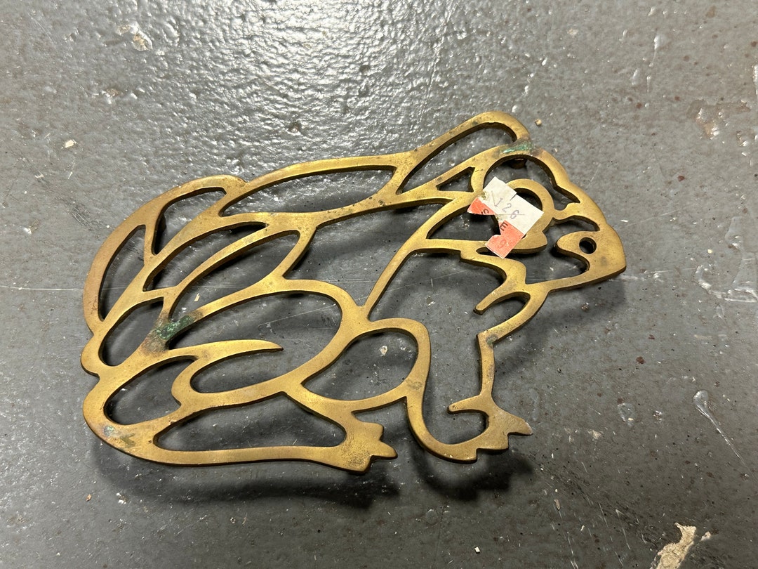 Vintage 70s Indian Bronze Frog Trivet Potholder - Etsy