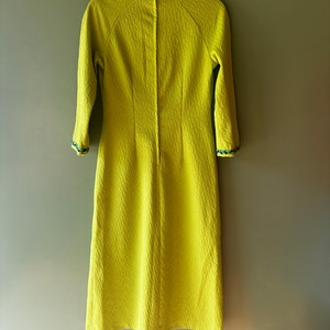 Neon Green Vintage Psychedelic Mod 60's Maxi Dress With Nehru Collar - Etsy