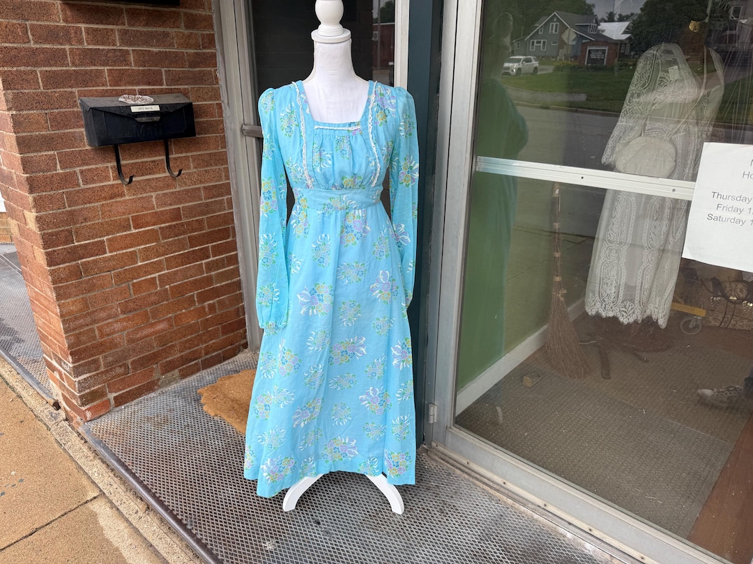 Vintage 70's Gunnie Sax Style Prairie Victorian Regency Maxi Dress - Etsy