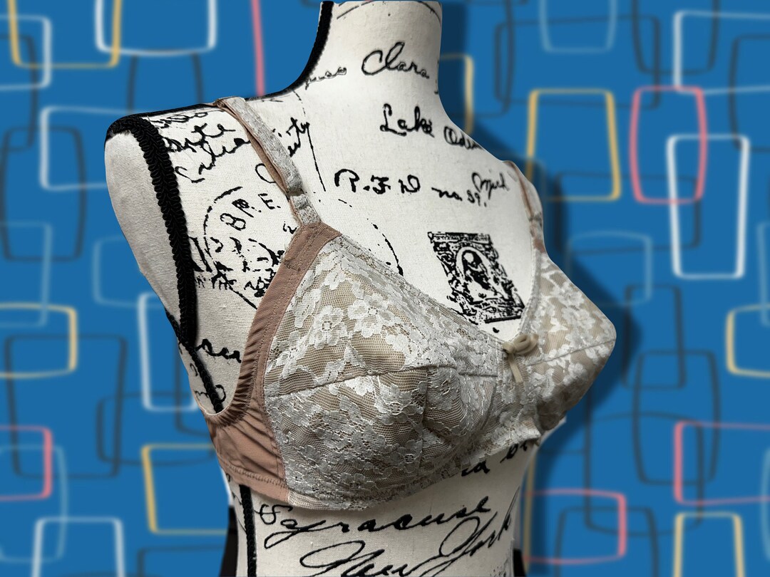 Amazing 50's Brown & White Lace Bullet Bra 36 B Vassarette - Etsy