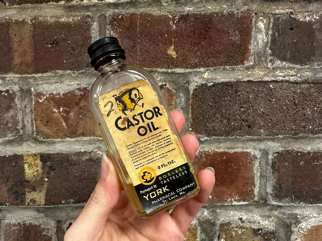 Small 30's Vintage Castor Oil Bottle - Etsy