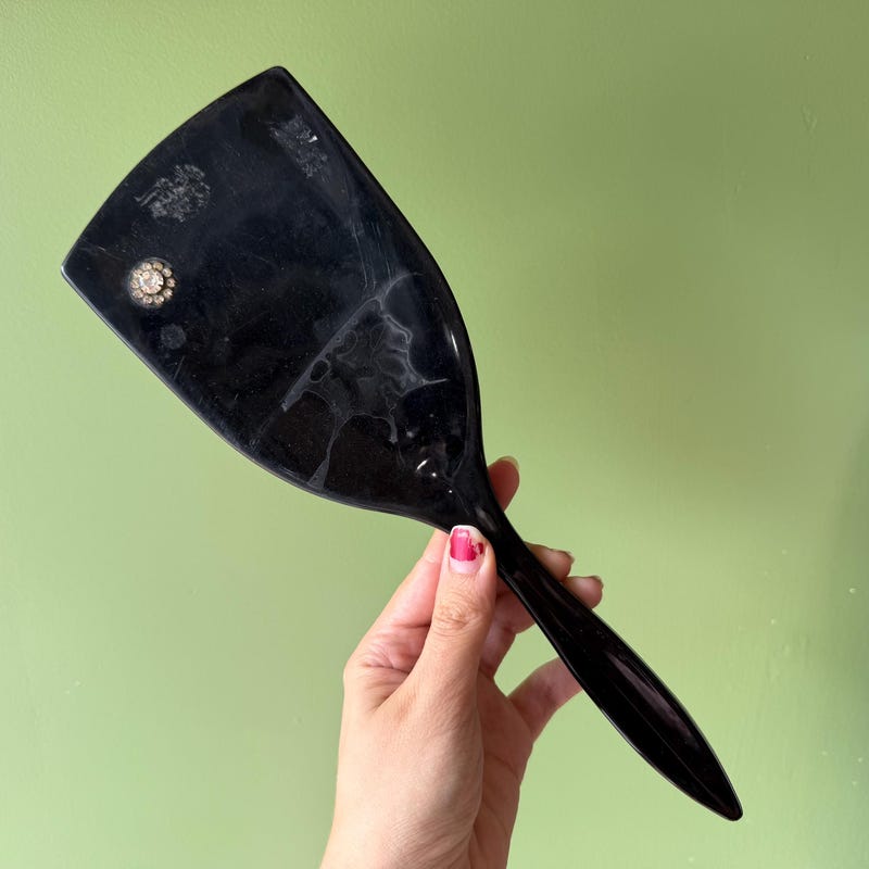 Antique Black Hand Mirror - Etsy