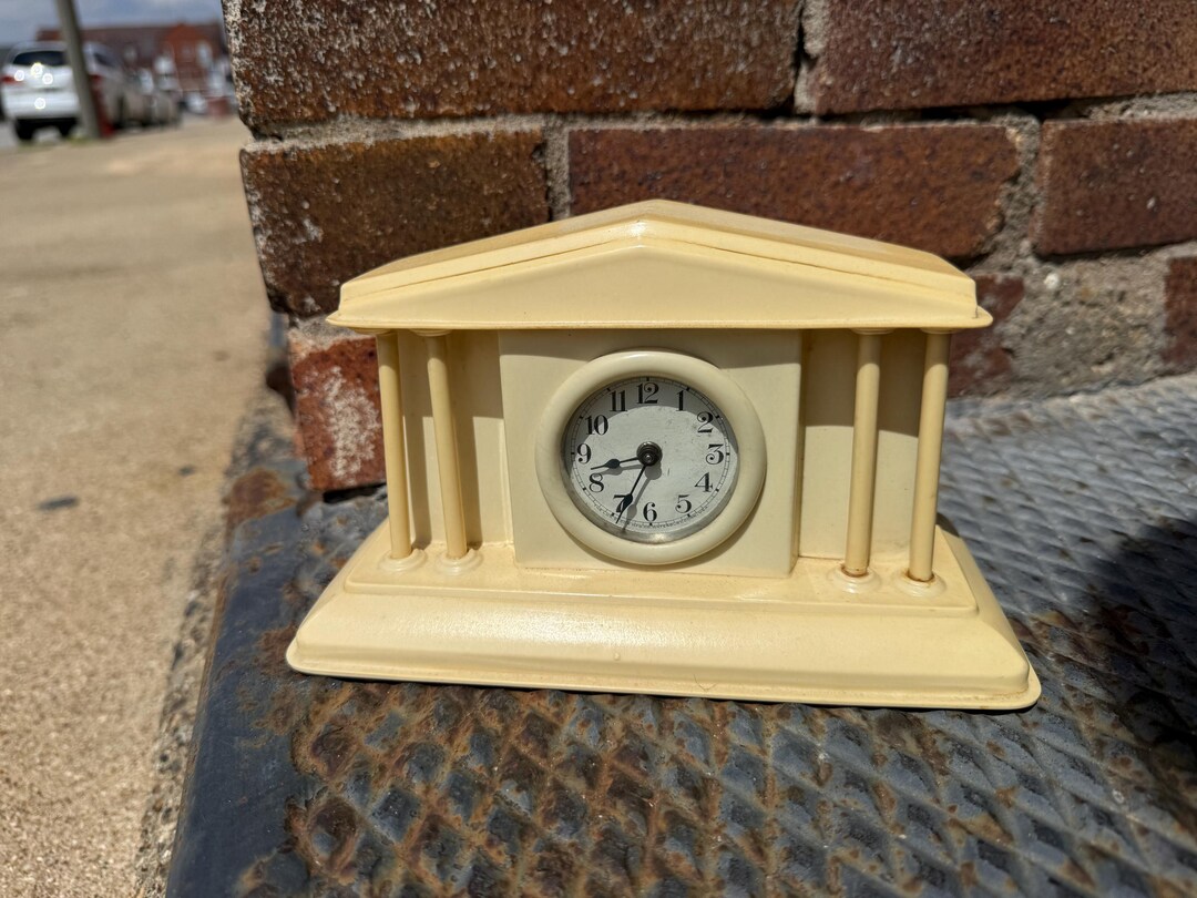 Vintage 1930's Celluloid Clock Neoclassical Style Mantle Shelf Clock - Etsy