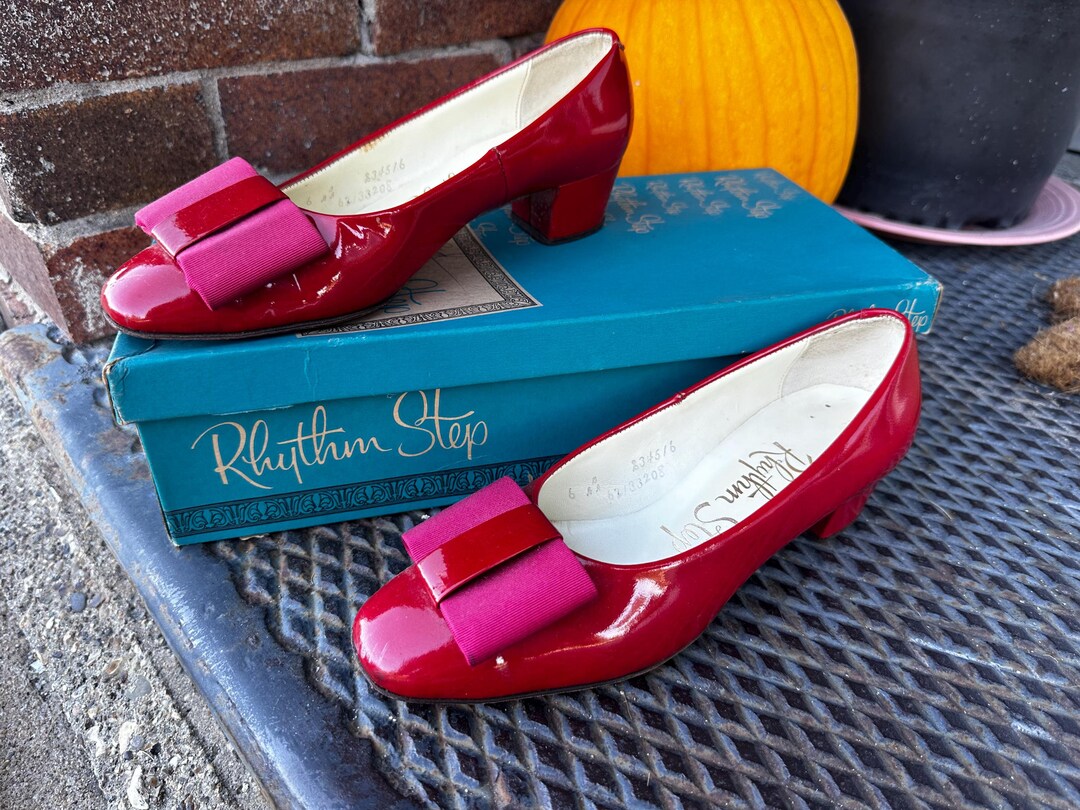 Red Vintage 60's Rococo Chucky Low Heel Shoes Size 6 in Box - Etsy