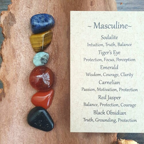 Mens Crystal Collection Masculine Energy Crystal Set for Men. - Etsy