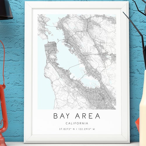 San Francisco Bay Area Map Print - Etsy