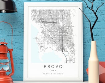 Provo City Map | Etsy
