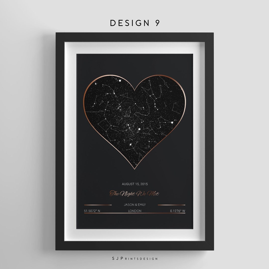 DIGITAL Star Map by Datestar Map Printprintable Star Map - Etsy