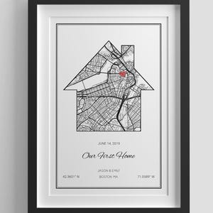 DIGITAL Our First Home Map,where It All Began,housewarming Gift ...