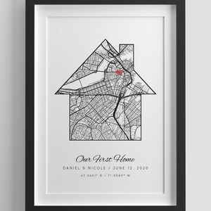 DIGITAL Our First Home Map,where It All Began,housewarming Gift ...