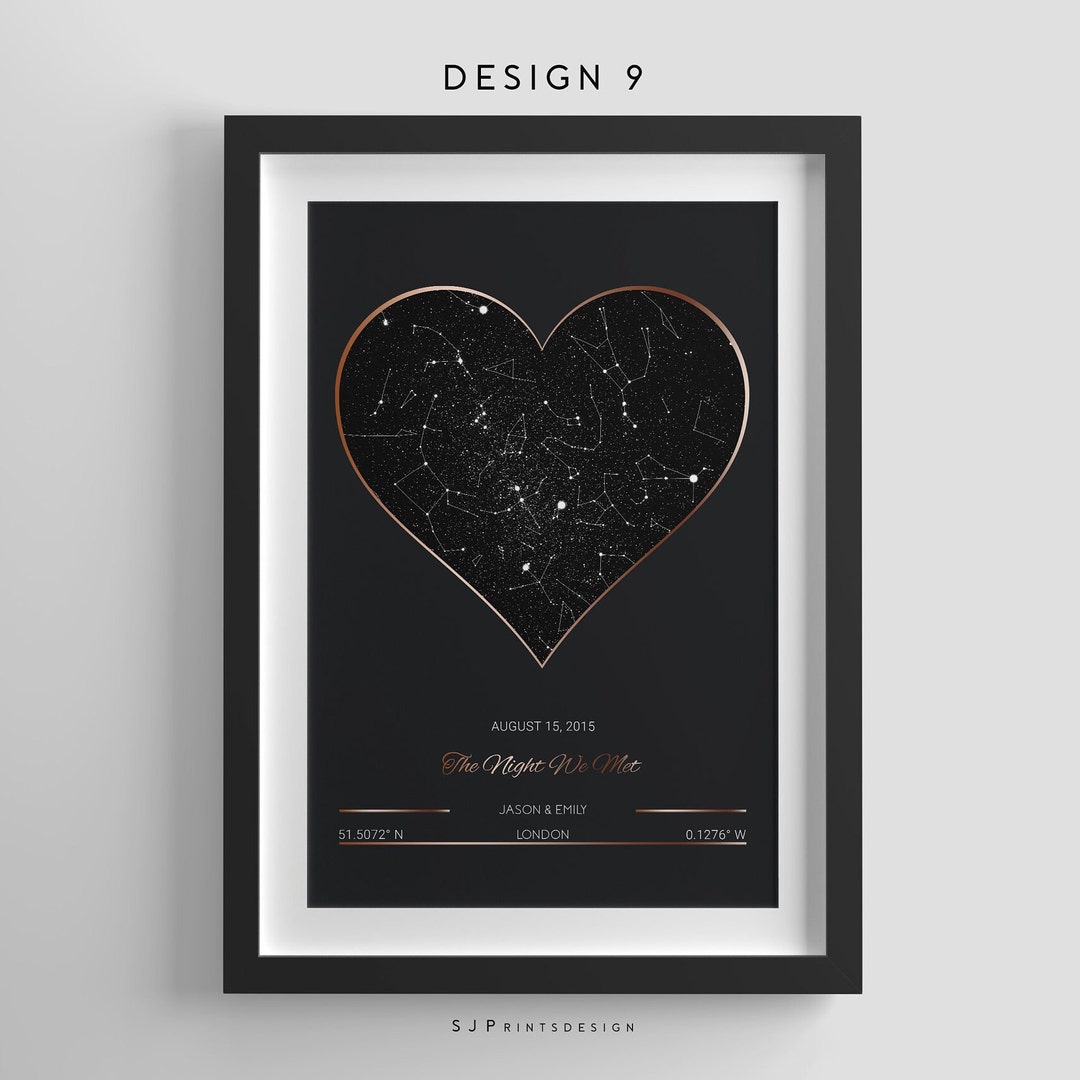 DIGITAL Star Map by Date,star Map Print,printable Star Map Poster,night We Met Anniversary Gifts ...