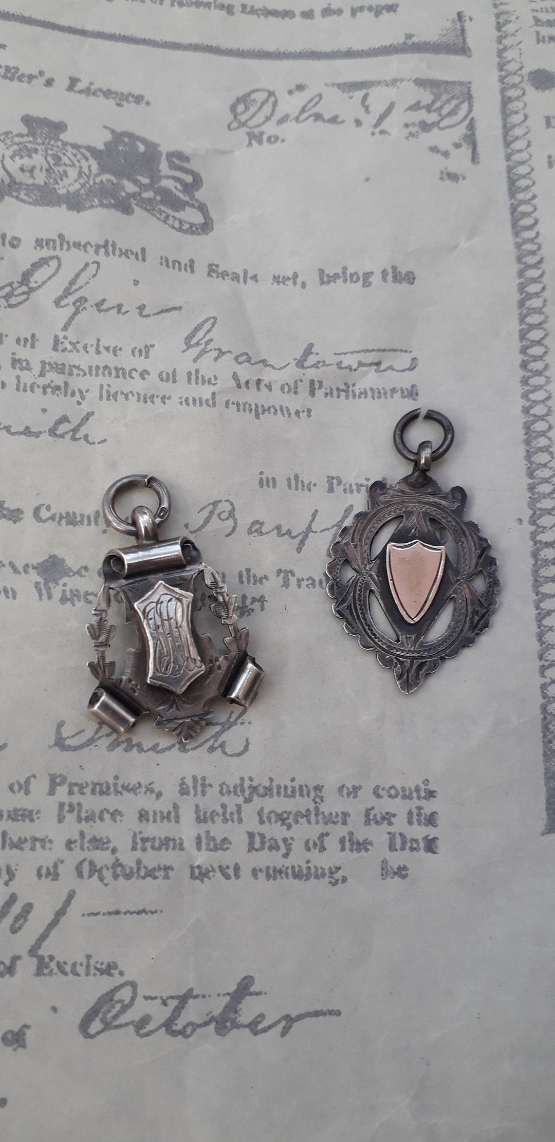 Pair of Small Hallmarked Silver Fobs. - Etsy