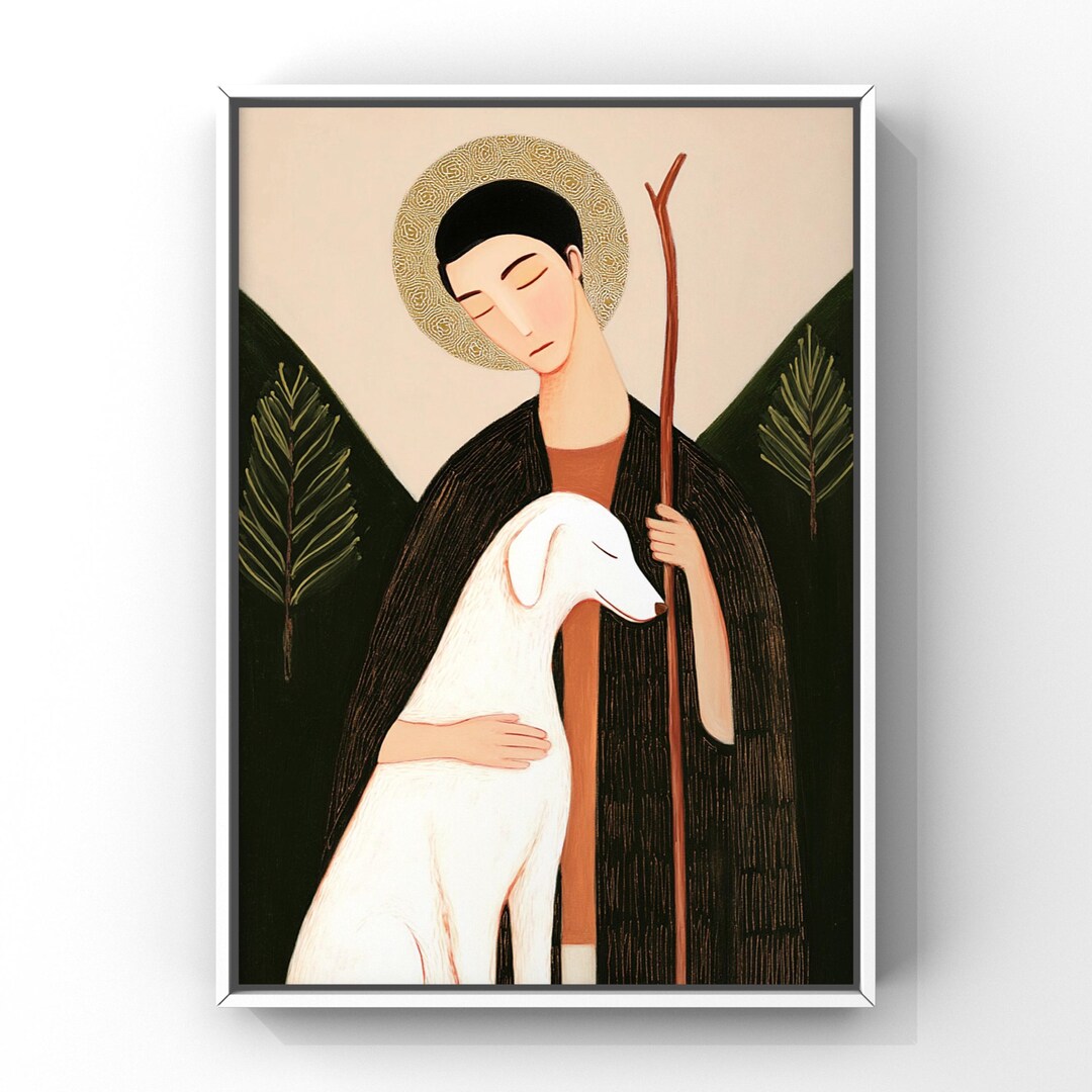 Saint Rocco and Dog Art Print | Catholic Pilgrim Saint | Sacred ...