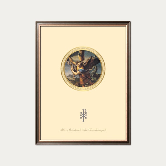 St Michael the Archangel Catholic Art Print Guardian of - Etsy