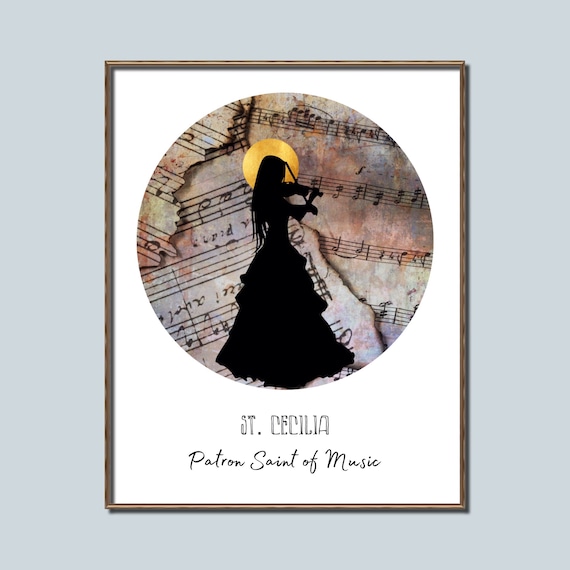 St. Cecilia Print Patron Saint of Music Catholic Wall Art - Etsy