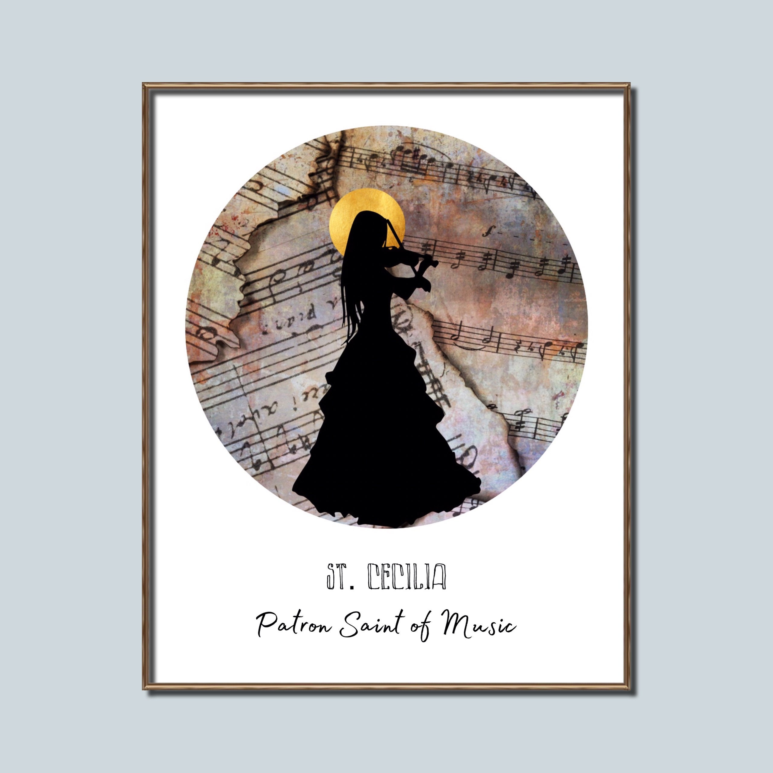 St. Cecilia Print Patron Saint of Music Catholic Wall Art - Etsy