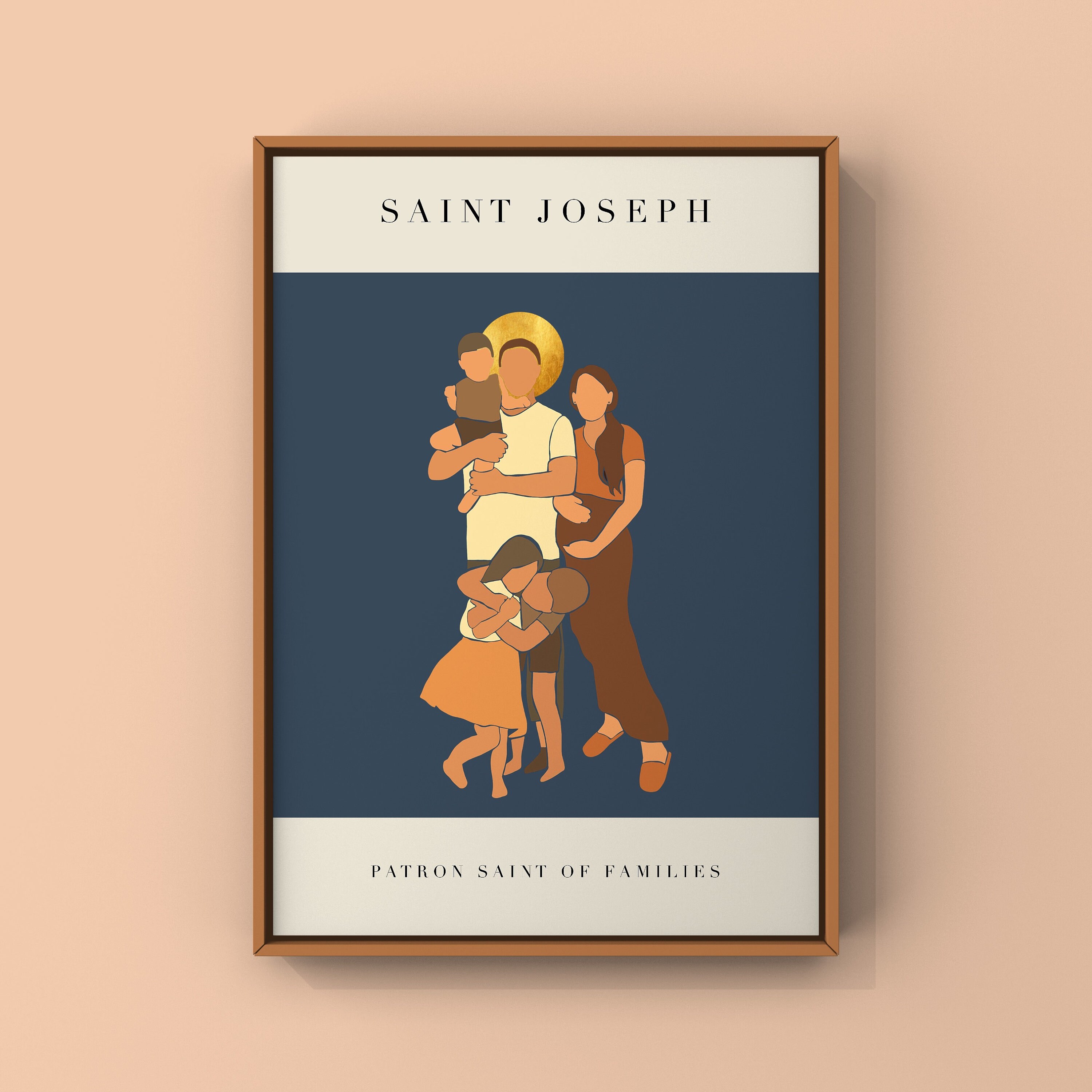 Saint Joseph Patron Saint of Families Catholic Wall Art - Etsy