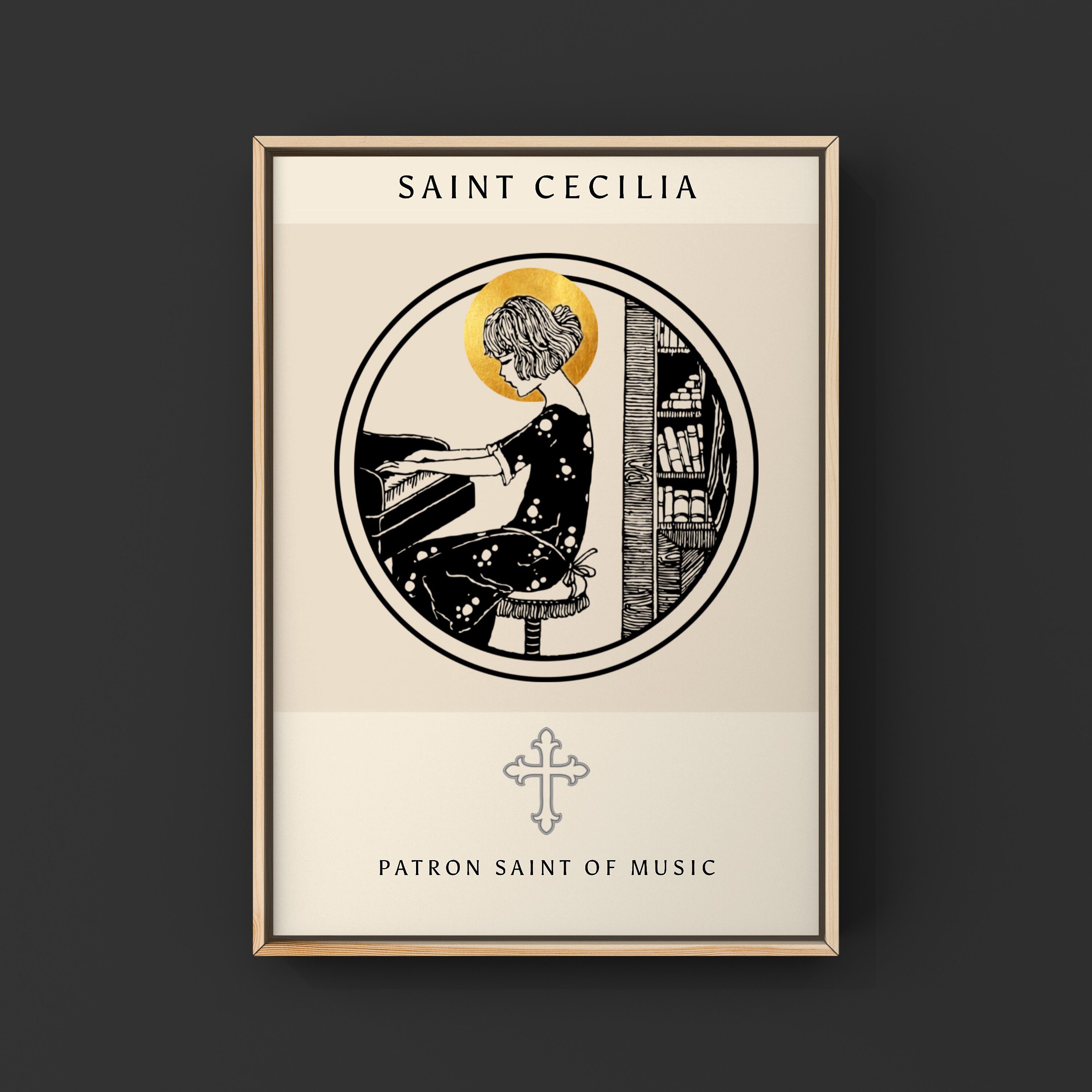 St. Cecilia Print Patron Saint of Music Catholic Wall Art Music Decor ...