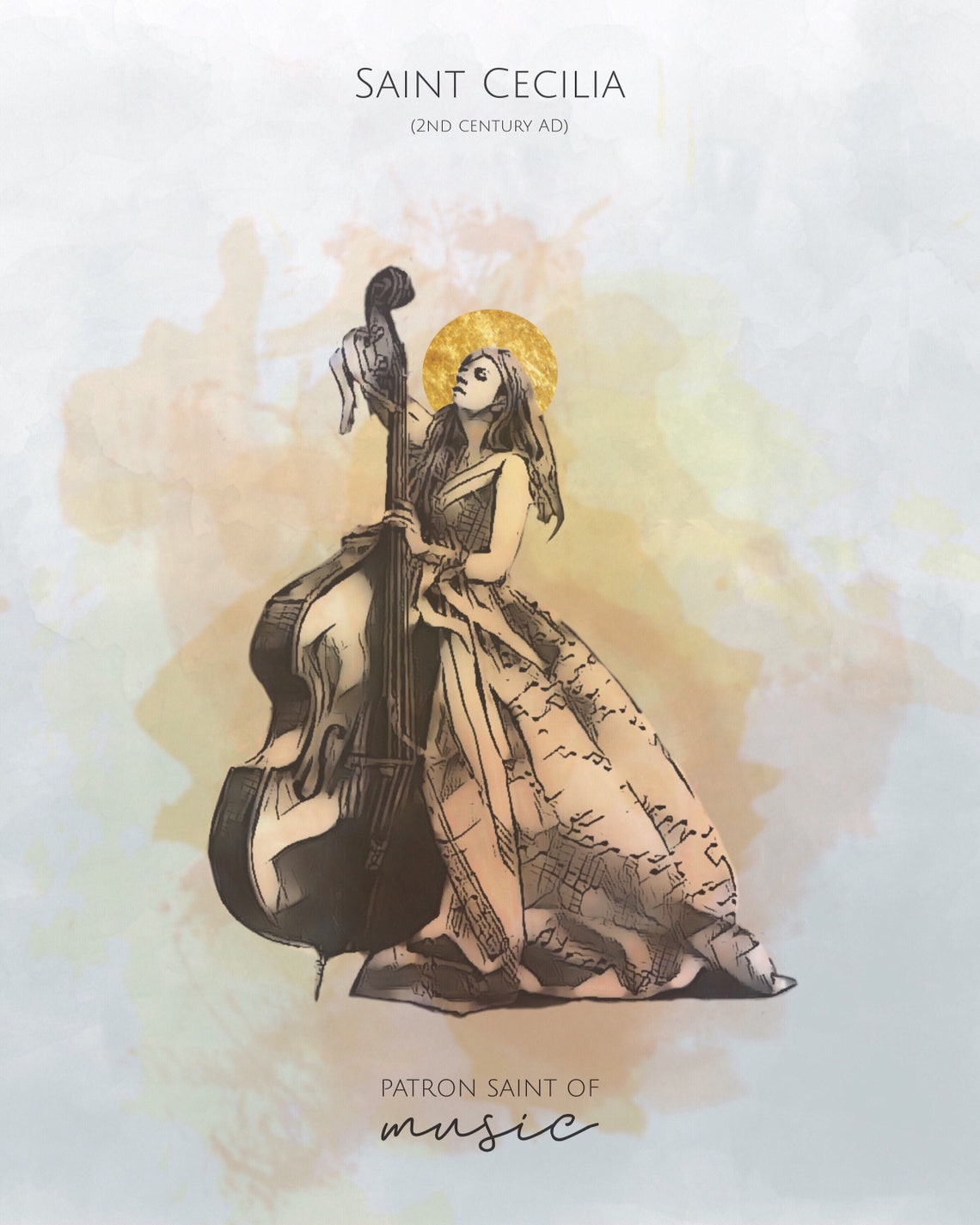 Music Patron Saint of Music Saint Cecilia Musician Music - Etsy New Zealand