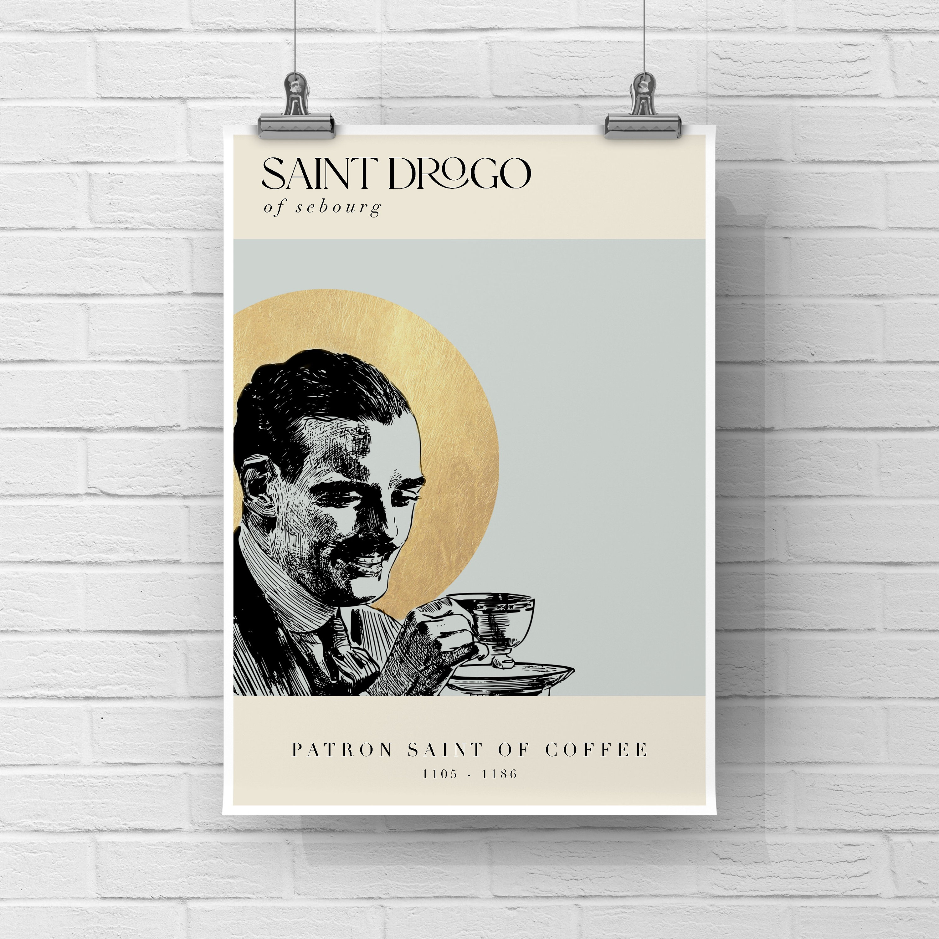 Coffee - Saint Drogo - Patron Saint of Coffee - Cafe Wall Art ...