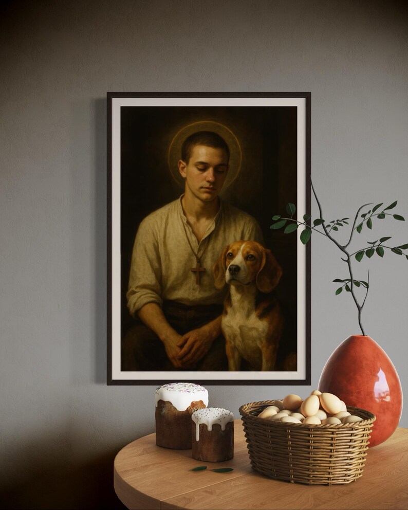 Patron Saint of Dogs Beagle Art Print – Saint Rocco With Beagle ...