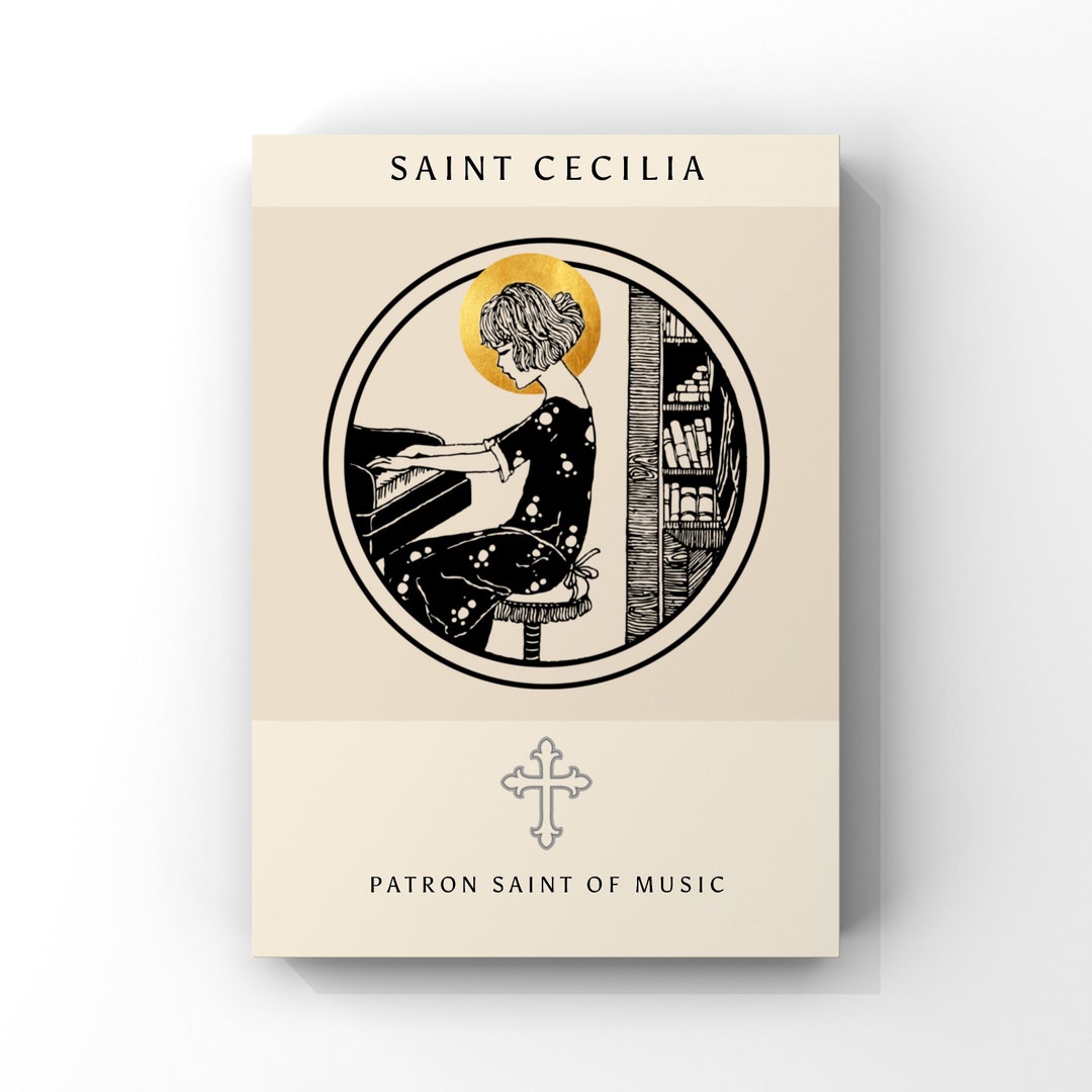 St. Cecilia Print Patron Saint of Music Catholic Wall Art Music Decor ...