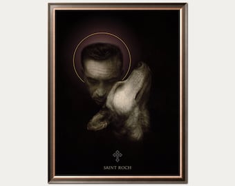 St. Roch rocco Print, Catholic Art, Patron for Dogs - Etsy