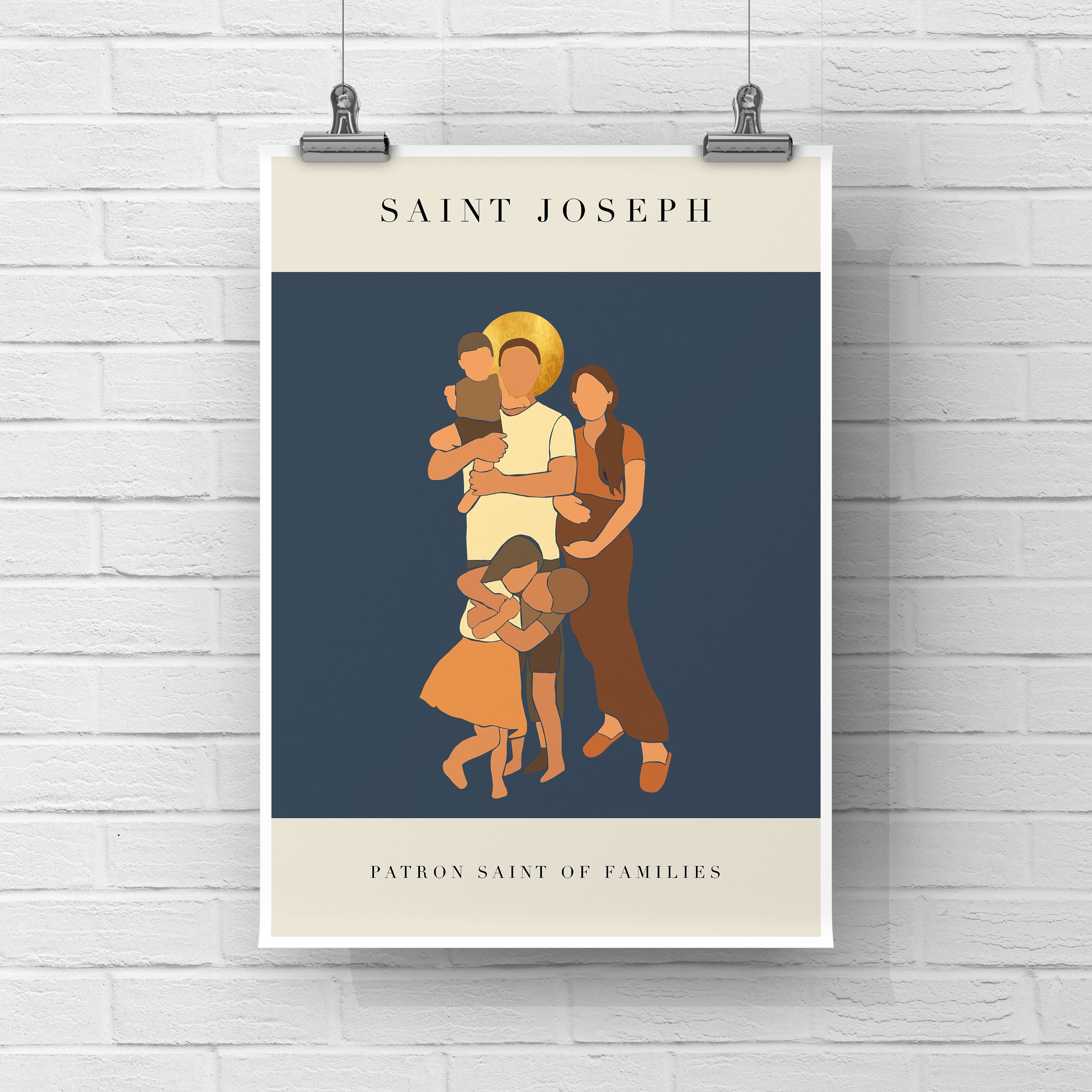 Saint Joseph Patron Saint of Families Catholic Wall Art - Etsy