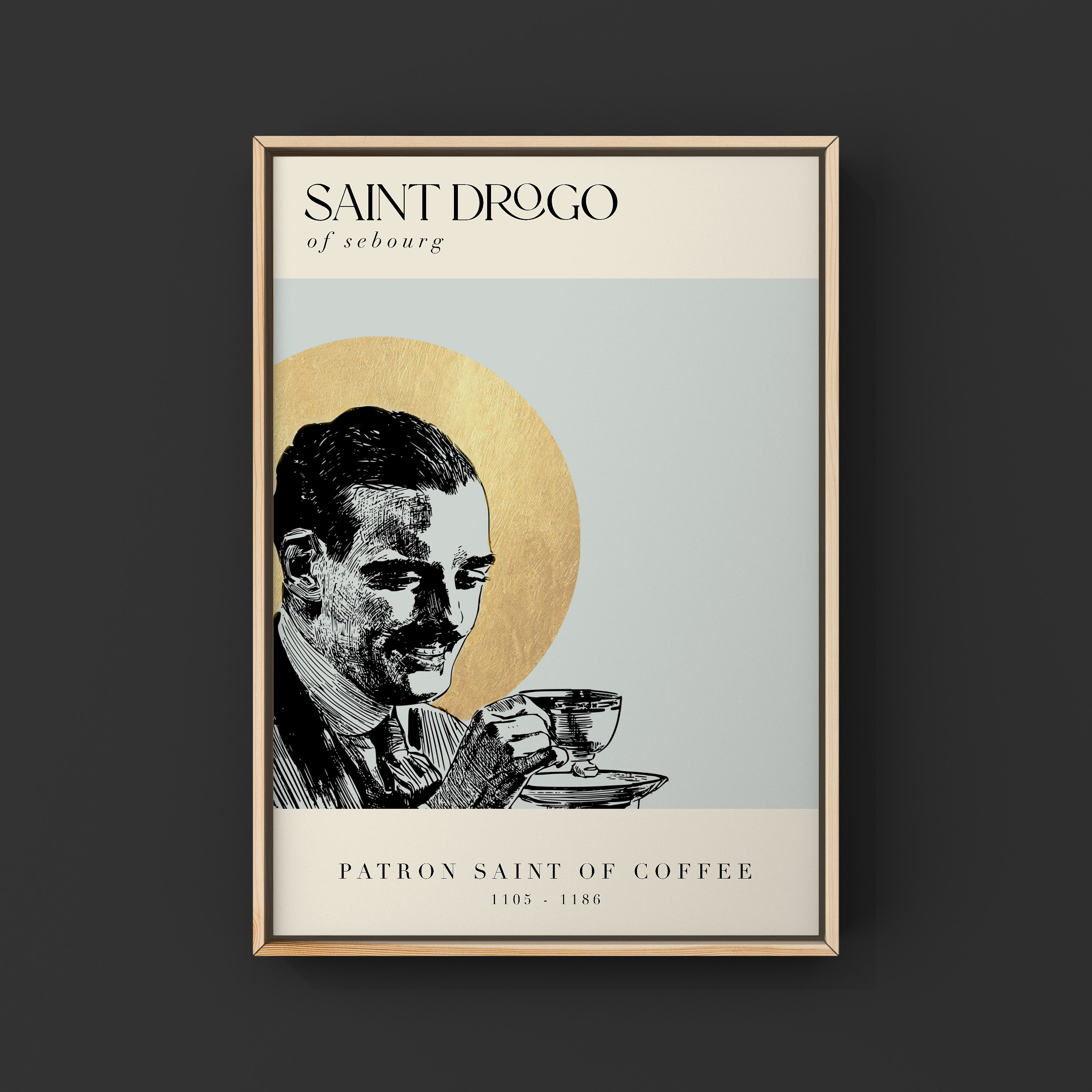 Coffee Saint Drogo Patron Saint of Coffee Cafe Wall Art - Etsy