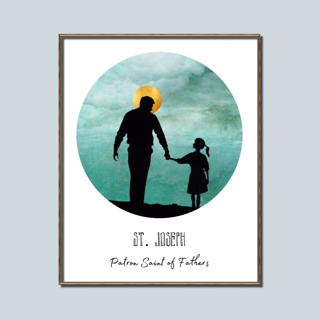 St. Joseph - Patron Saint of Fathers - Fathers Day Gift - Catholic Wall ...