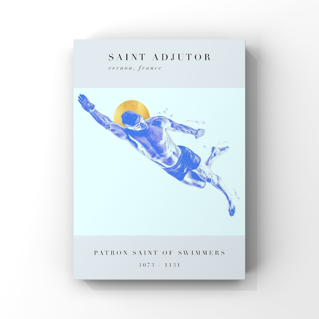 Patron Saint of Swimmers - Saint Adjutor Print - Gift for Swimmers ...
